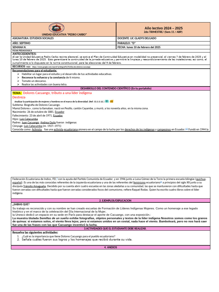 ESTUDIOS SOCIALES LUNES 10 | PDF
