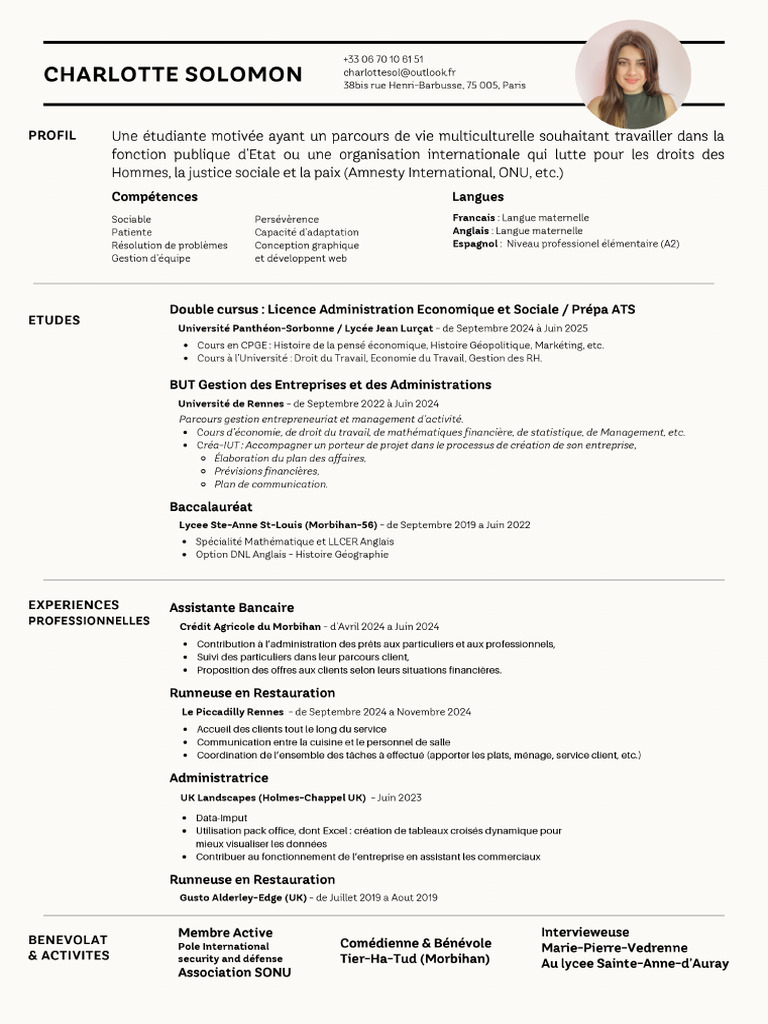 CV Charlotte Solomon PDF | PDF