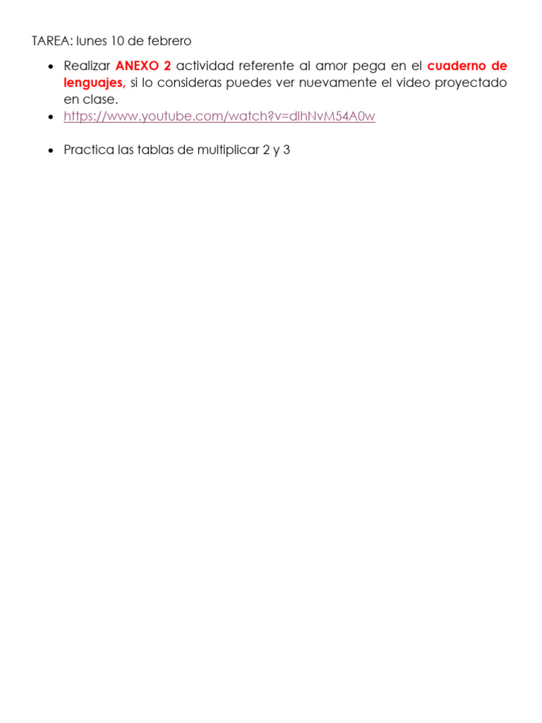 Tarea Lunes 10 de Febrero | PDF