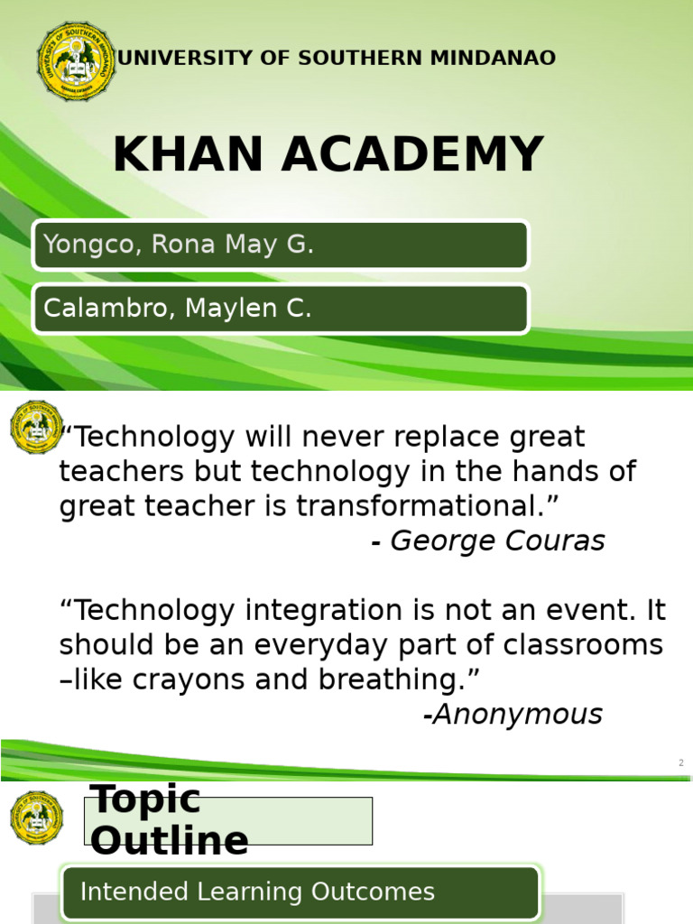 Yongco Rona May G. Calambro Maylen C. Khan Academy | PDF | Educational Technology | Learning