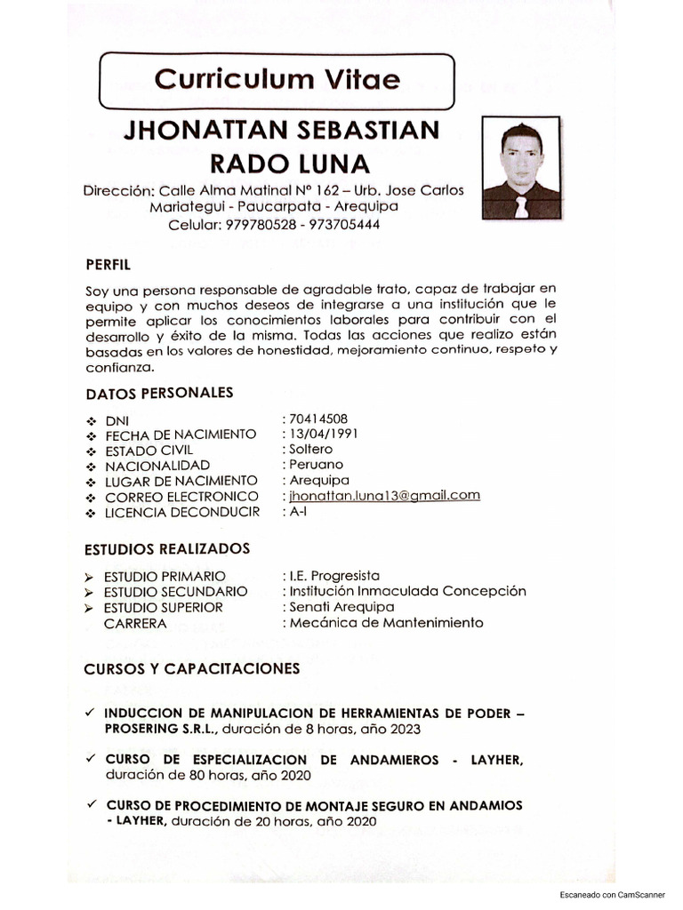 CV - Radouna Jonathan | PDF