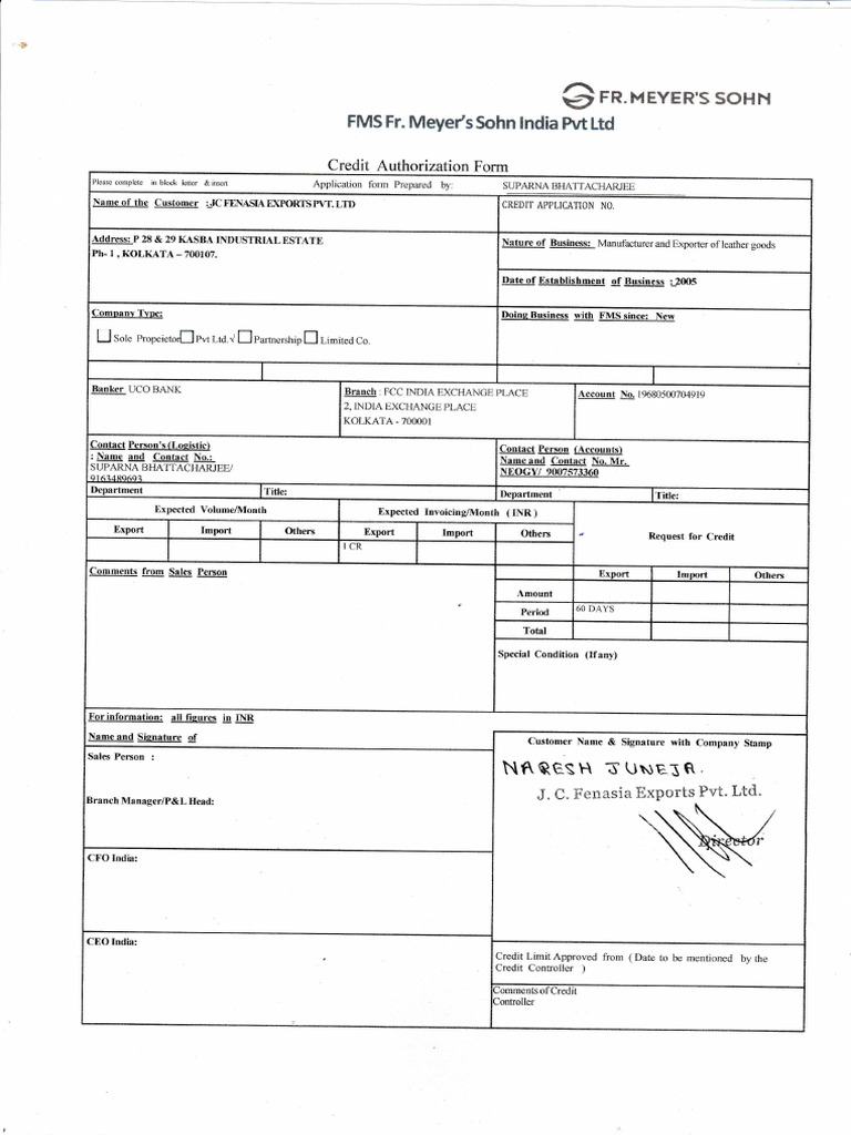 FMS Credit Application - 20250221 - 0001 | PDF