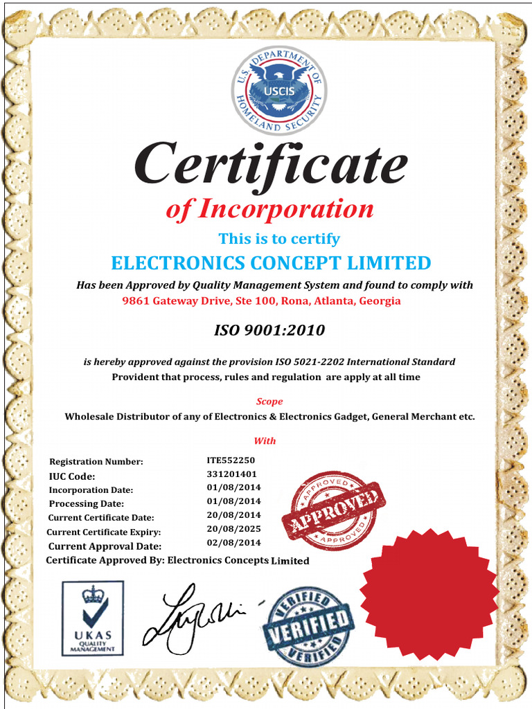 Approved Certificate | PDF