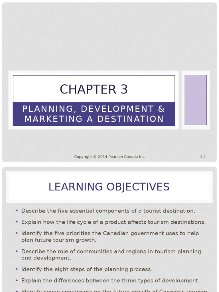 Chapter 3 - Planning, Developing, and Marketing A Destination | PDF | Tourism | Marketing