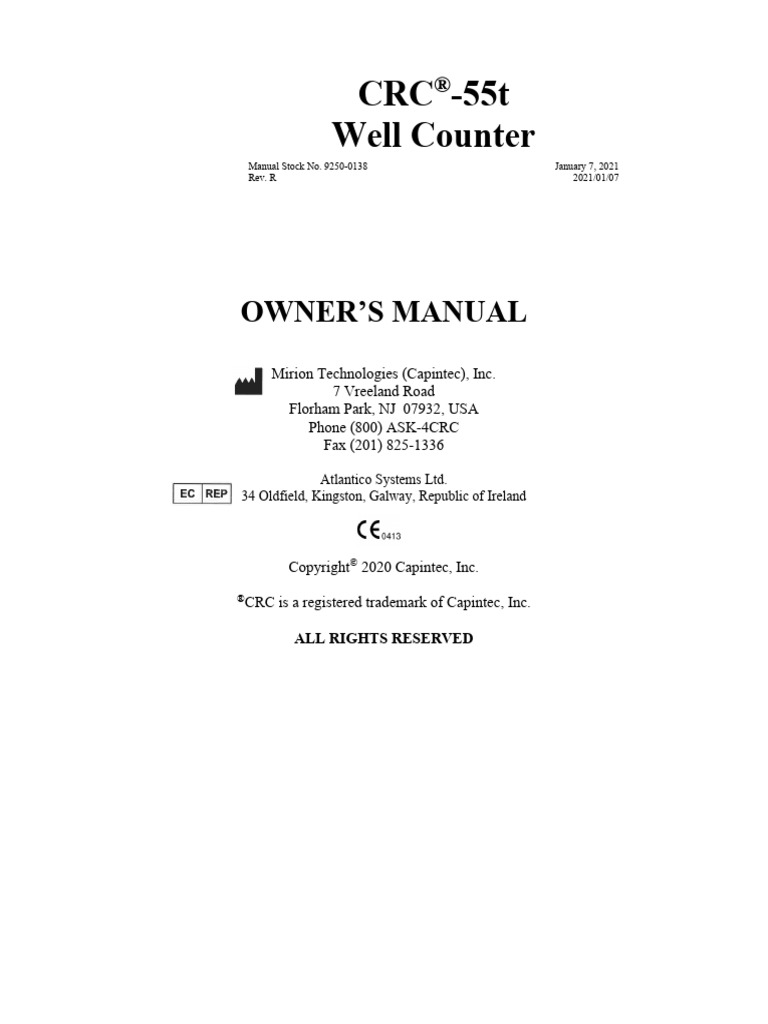 55t Well Counter Manual | PDF | Electromagnetic Interference | Hertz