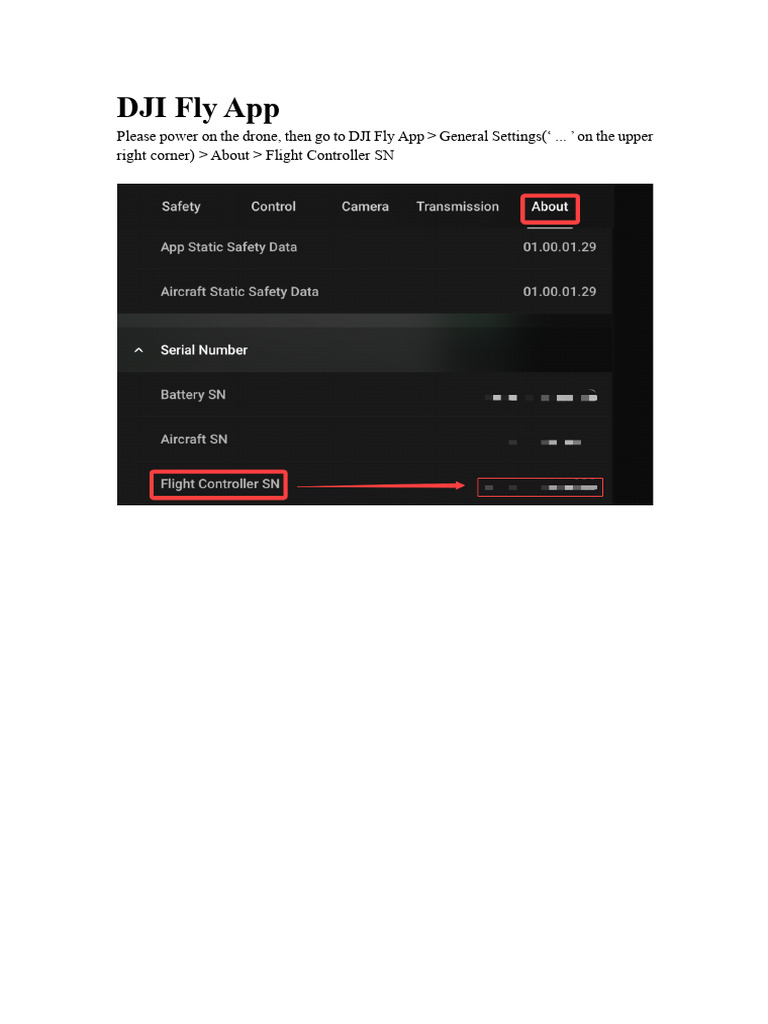 How To Find The Flight Controller Serial Number | PDF