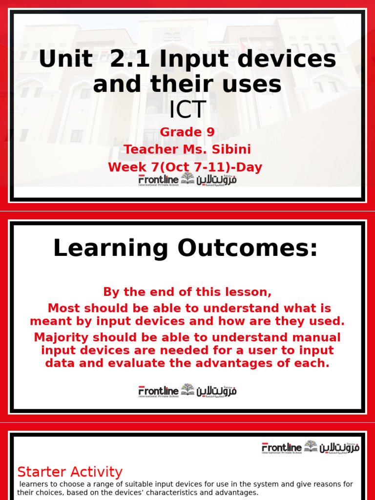 GRADE9 WEEK7 Input Devices and Their Uses | PDF | Computer Keyboard | Educational Technology