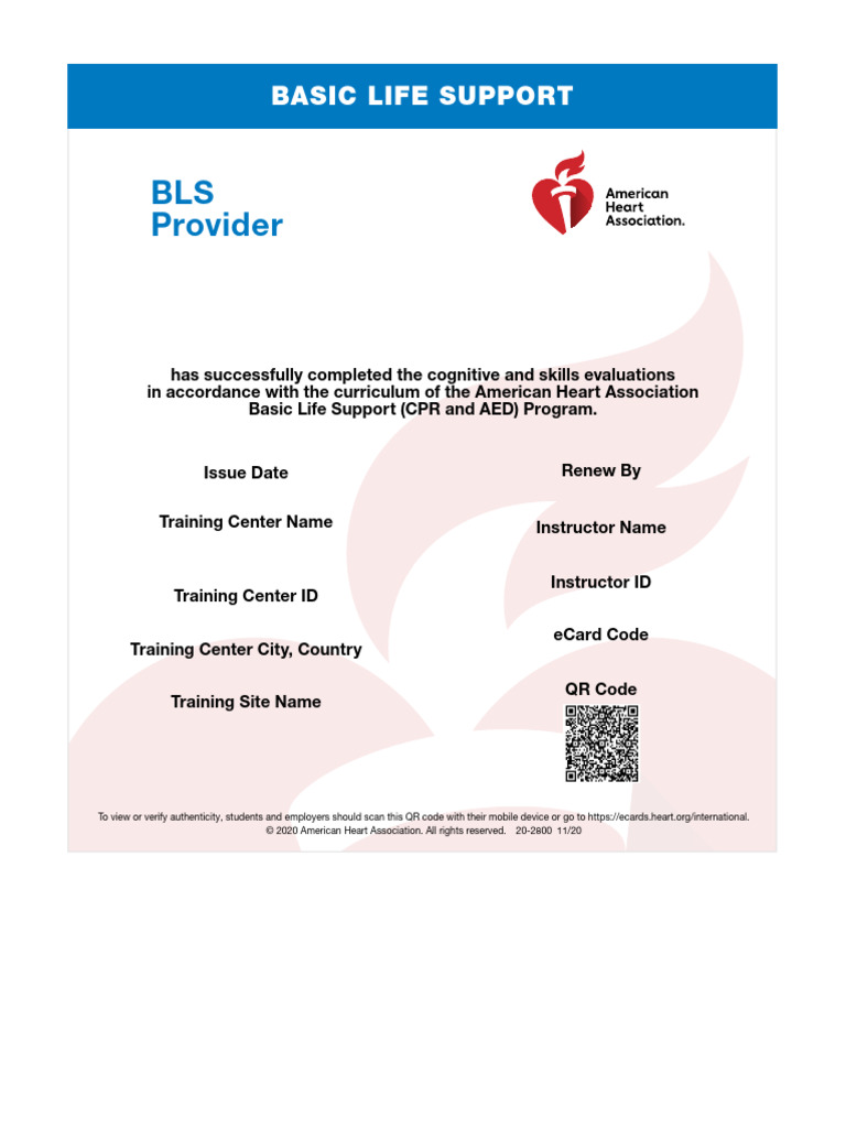 AHA BLS Certification eCard Details | PDF