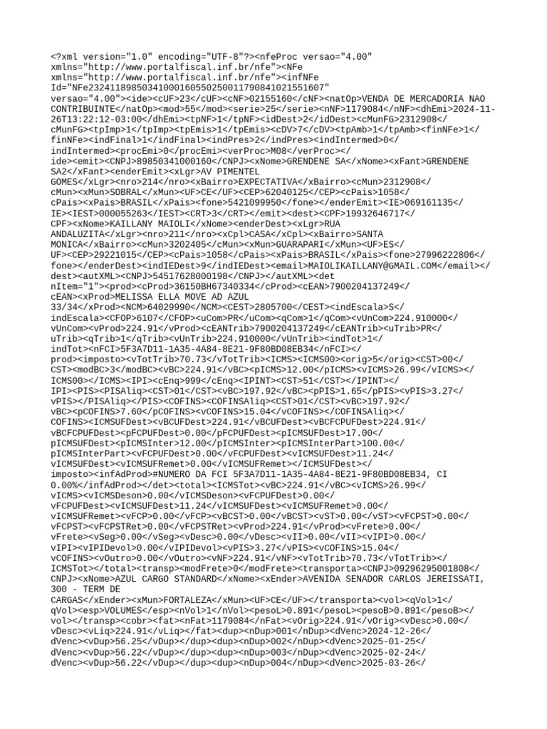Nfe XML | PDF