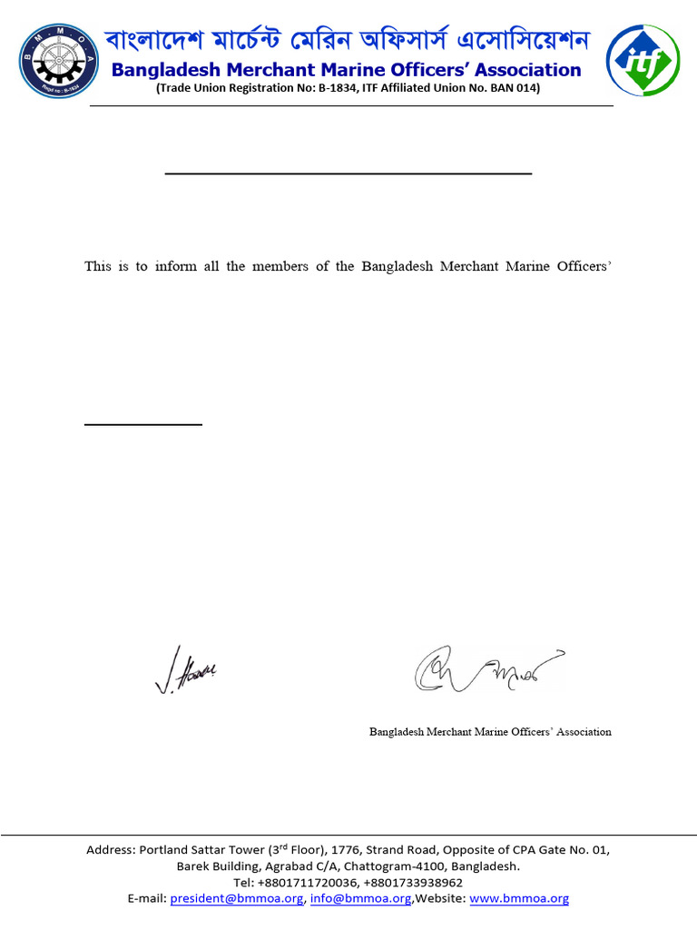 BMMOA Extra-Ordinary Meeting Notice 2024 | PDF