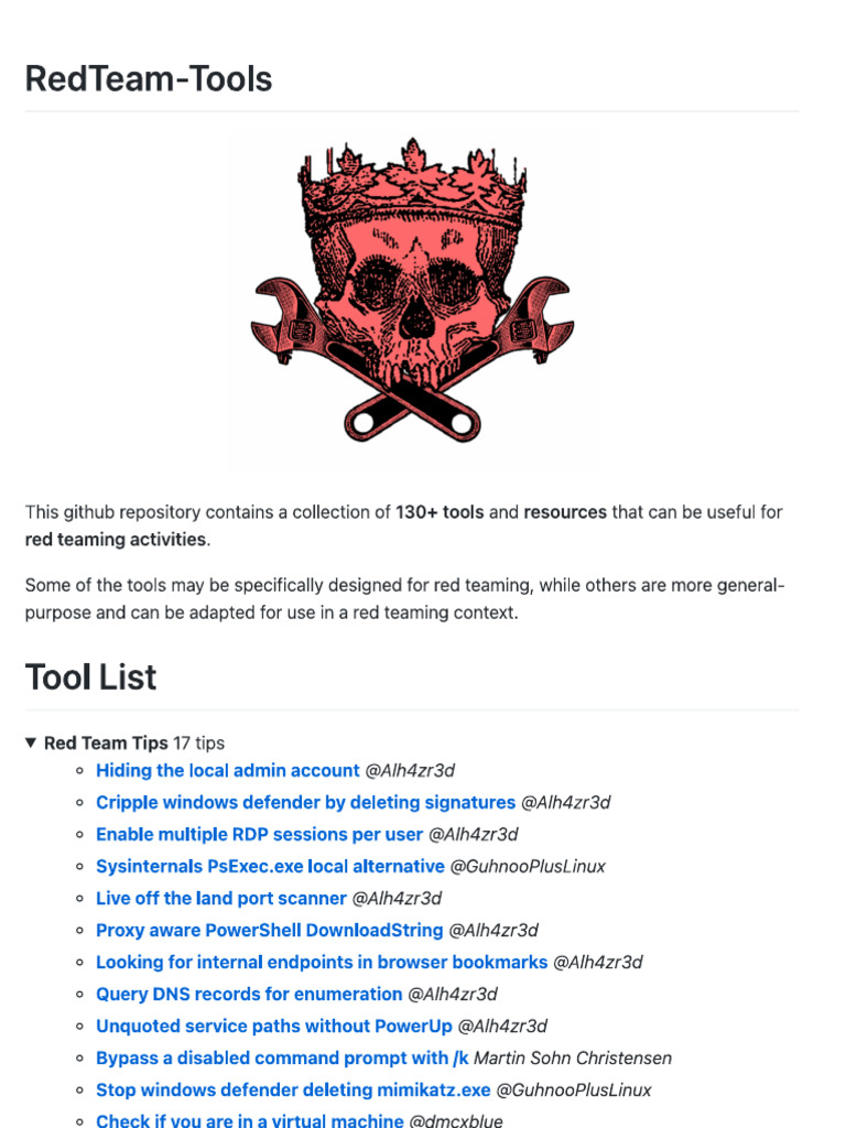 RedTeam Tools | PDF