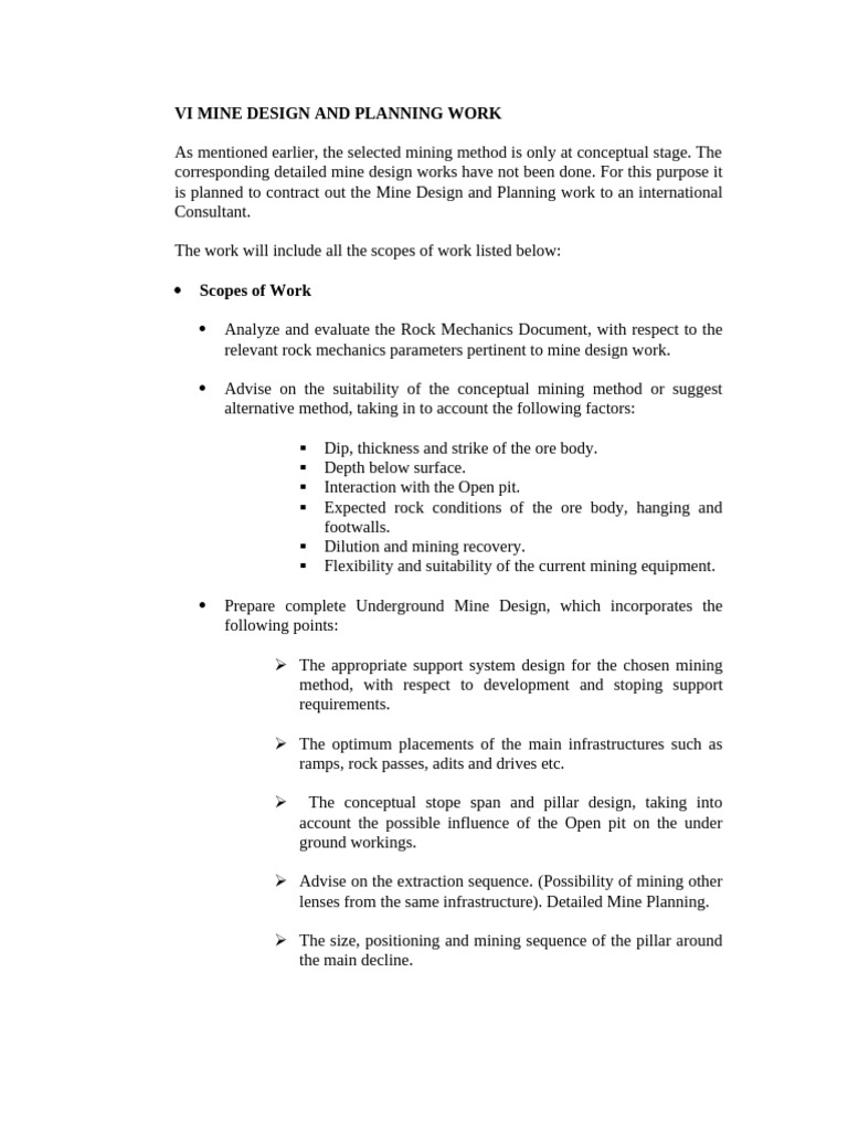 Comprehensive Underground Mine Design | PDF | Mining