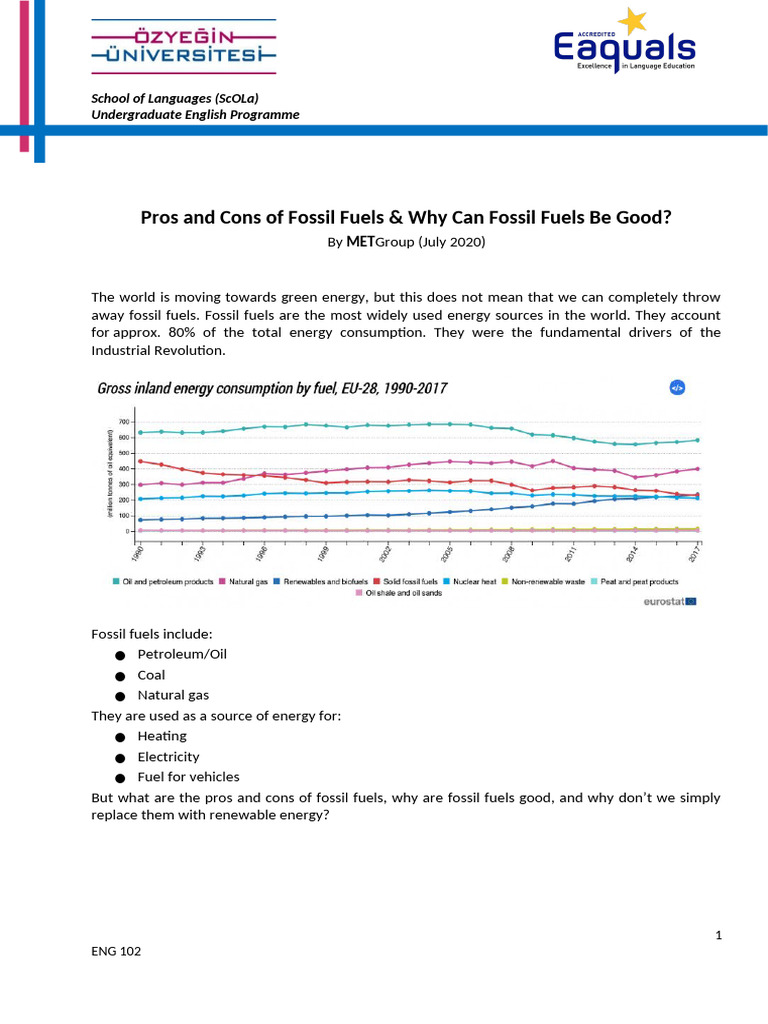 Pros and Cons of Fossil Fuels - METGroup | PDF | Fuels | Fossil Fuels