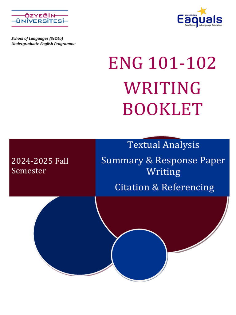 ENG 101-102 Writing Booklet Guide | PDF | Cost Of Living | Sustainability
