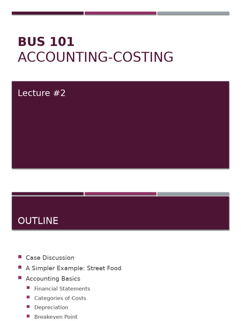 Lec2 - Accounting I - Updated | PDF | Expense | Income Statement