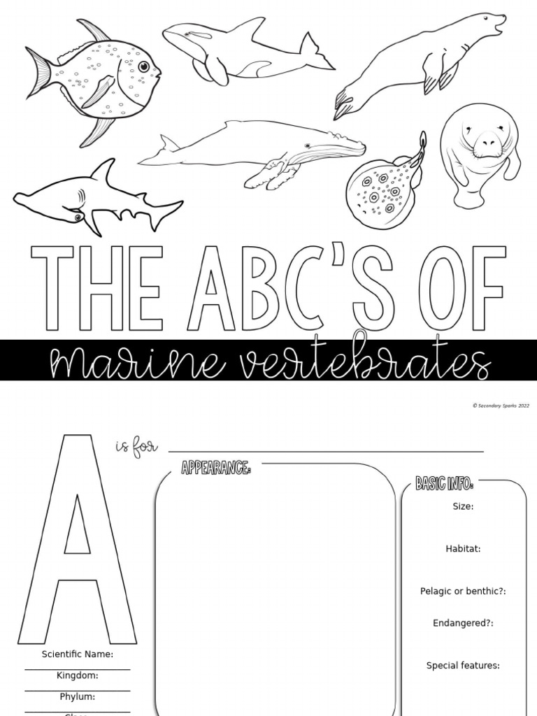 Marine Alphabet Book Editable | PDF | Endangered Species | Habitat