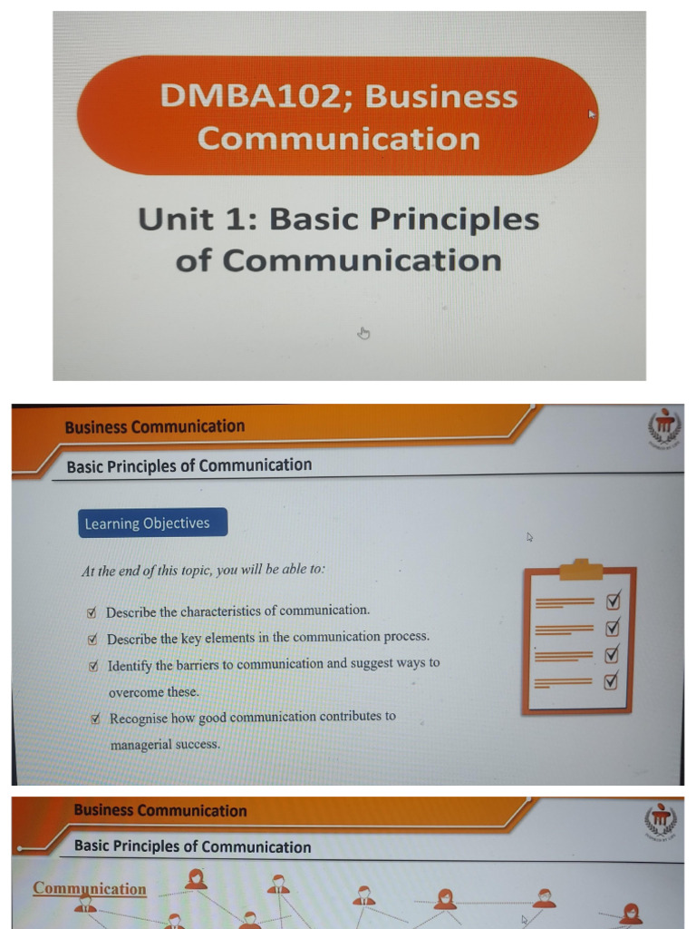 Business Communication Basic Principles of Communication Unit 1 | PDF