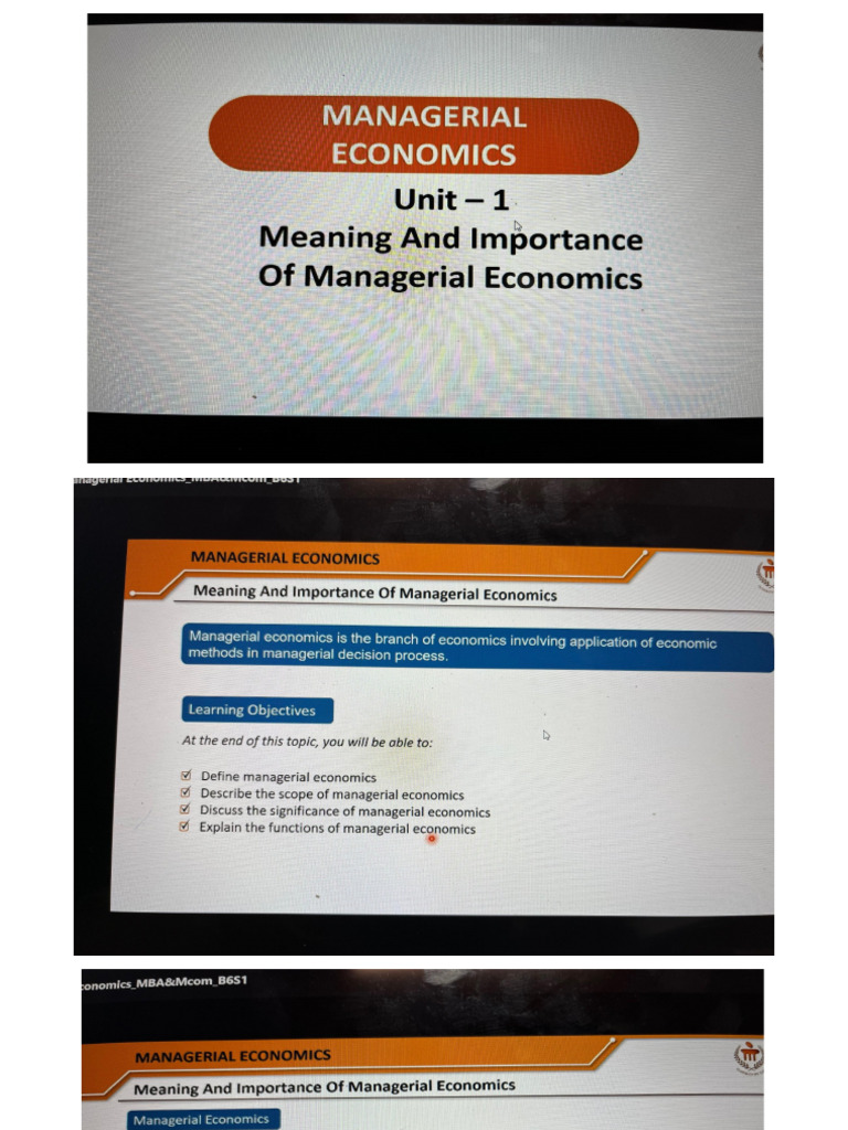 Unit 1 (Managerial Economics) | PDF