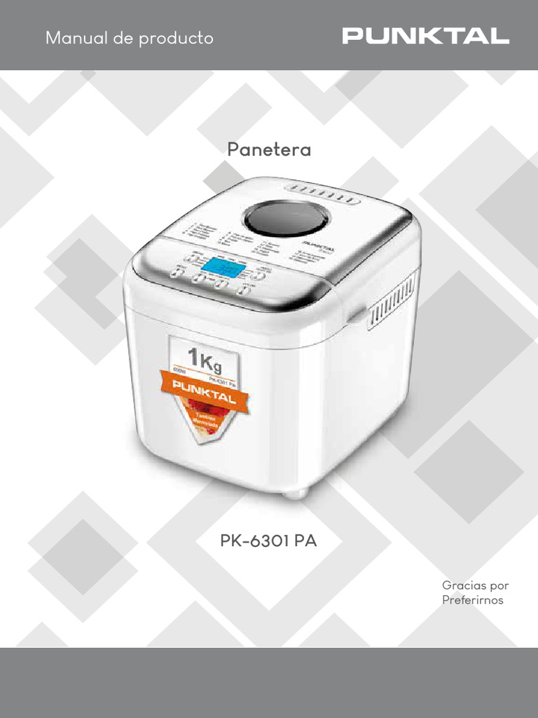 Manual de Uso Panetera PK-6301 PA | PDF | Panes | Trigo