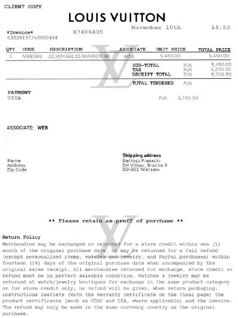 Confirmation Receipt | PDF