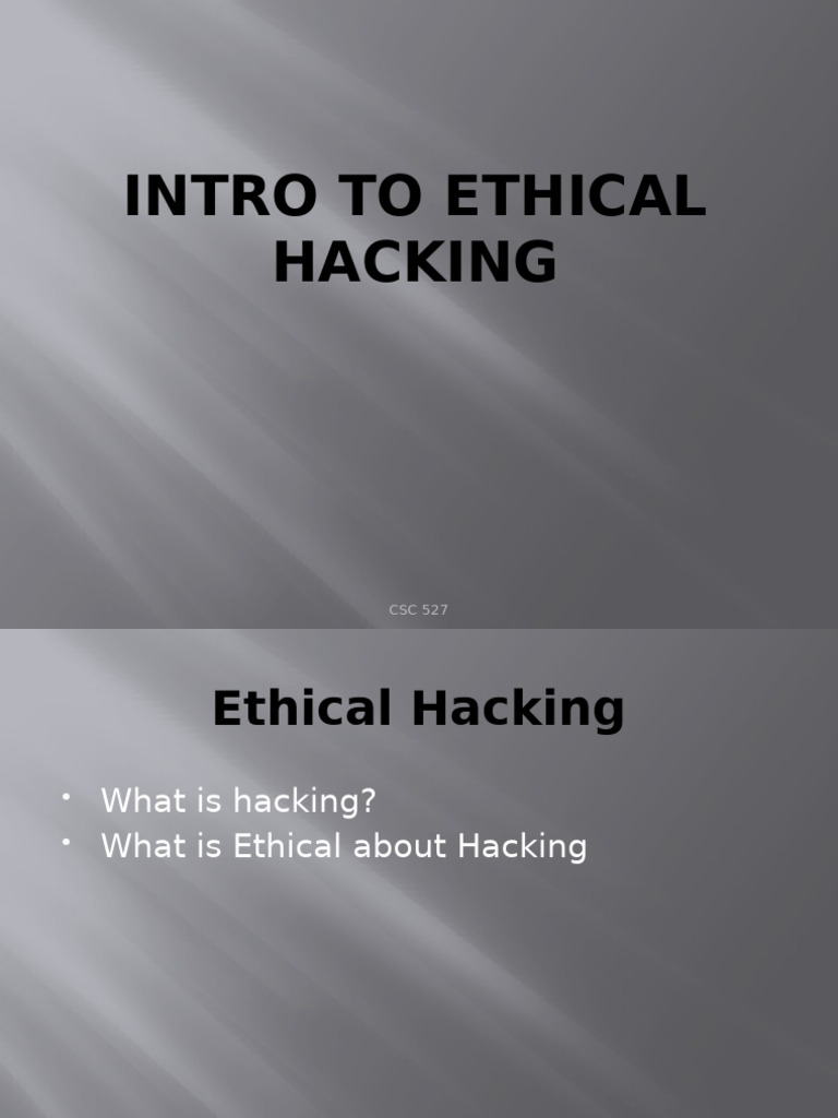 Introduction to Ethical Hacking Basics | PDF | Penetration Test ...