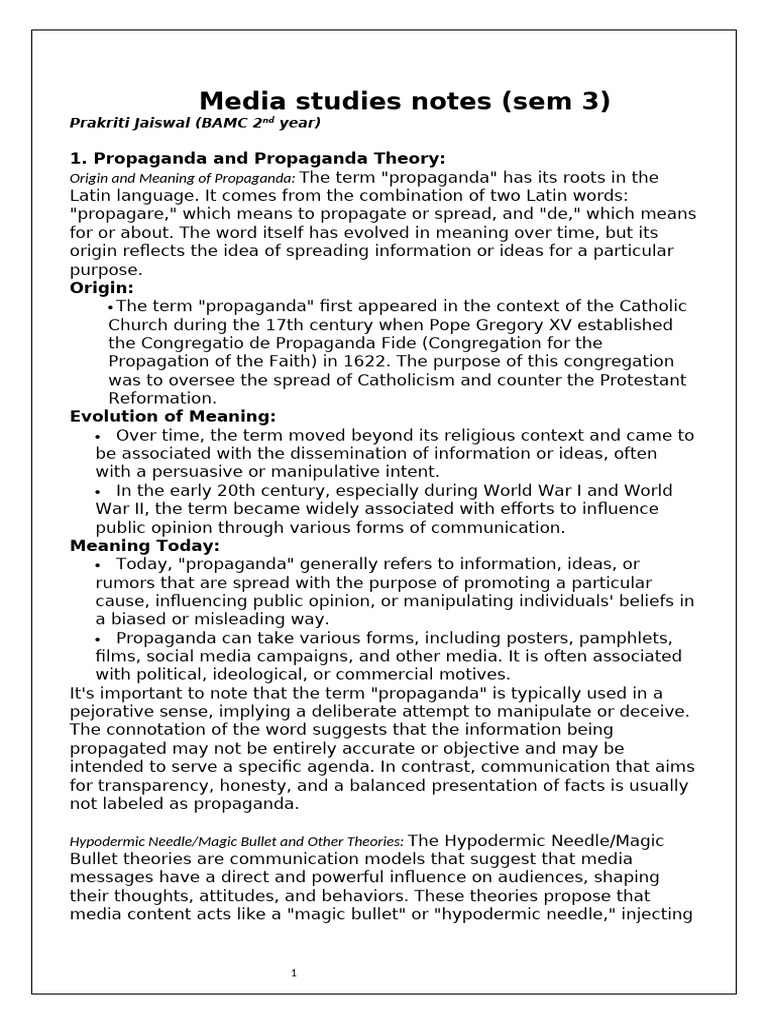 Media Studies | PDF | Public Sphere | Theodor W. Adorno