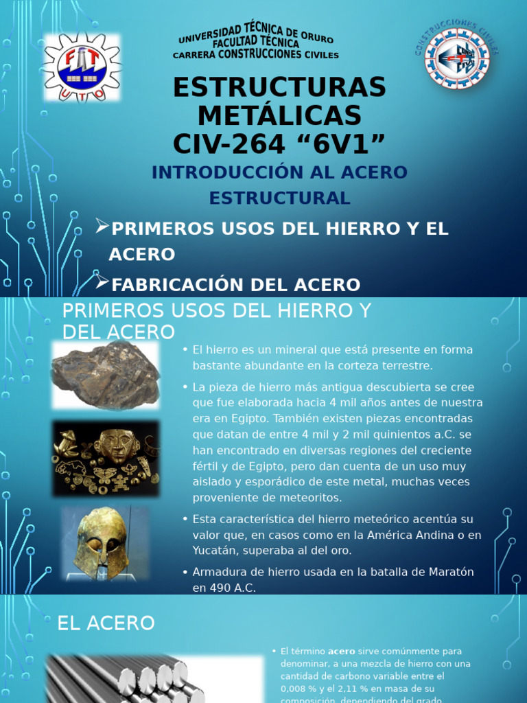 1 IntroduccionAcero Estructural | PDF | Hierro | Arrabio