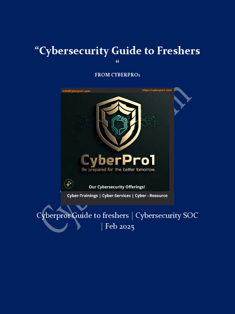 Cybersecurity Guide to Freshers_SOC | PDF | Security | Computer Security
