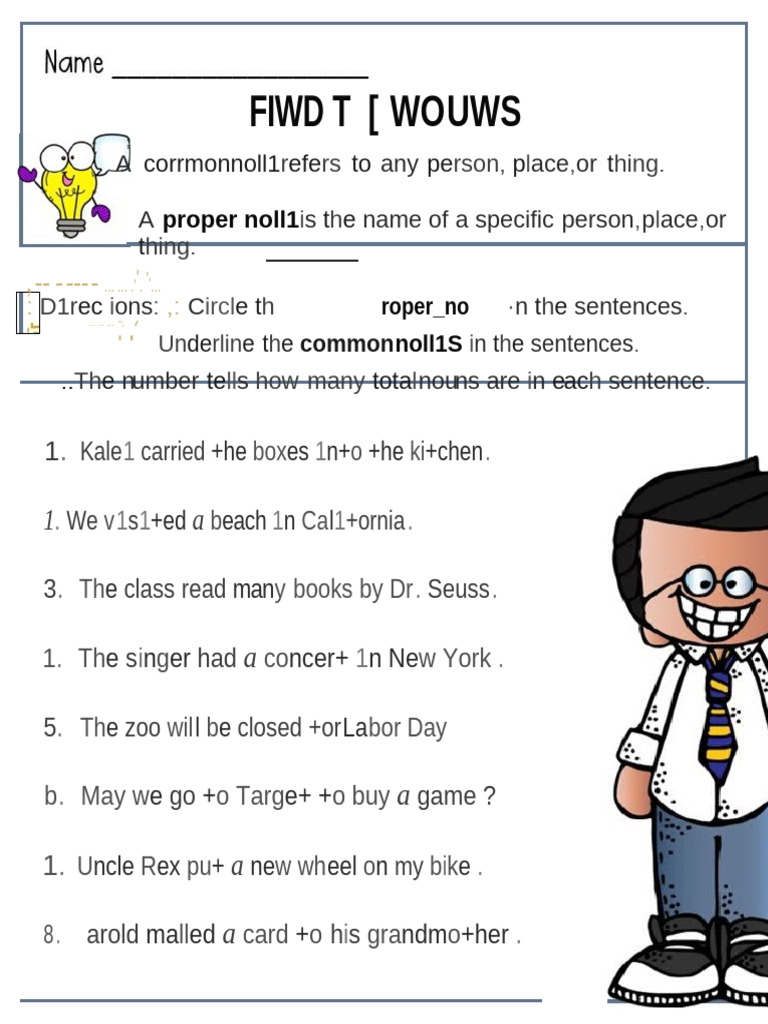 Proper Nouns Worksheet 1st Grade 28 | PDF