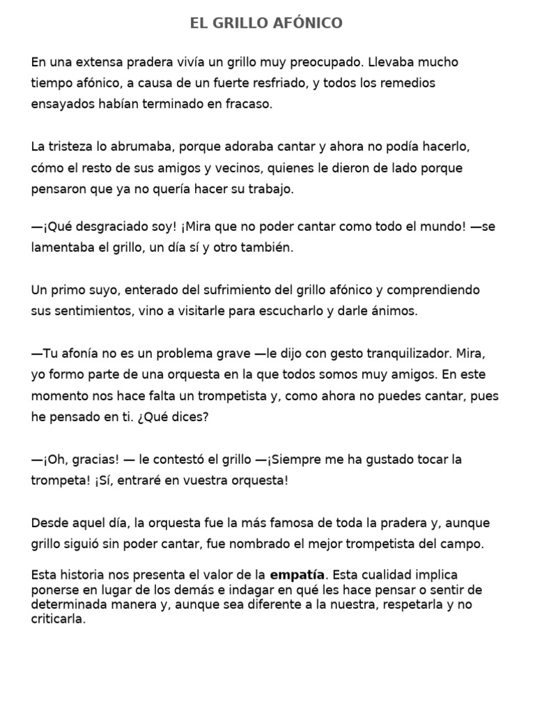 El Grillo Afónico | PDF