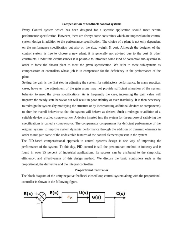 Feedback Compensation in Control Systems | PDF | Control Theory | Amplifier