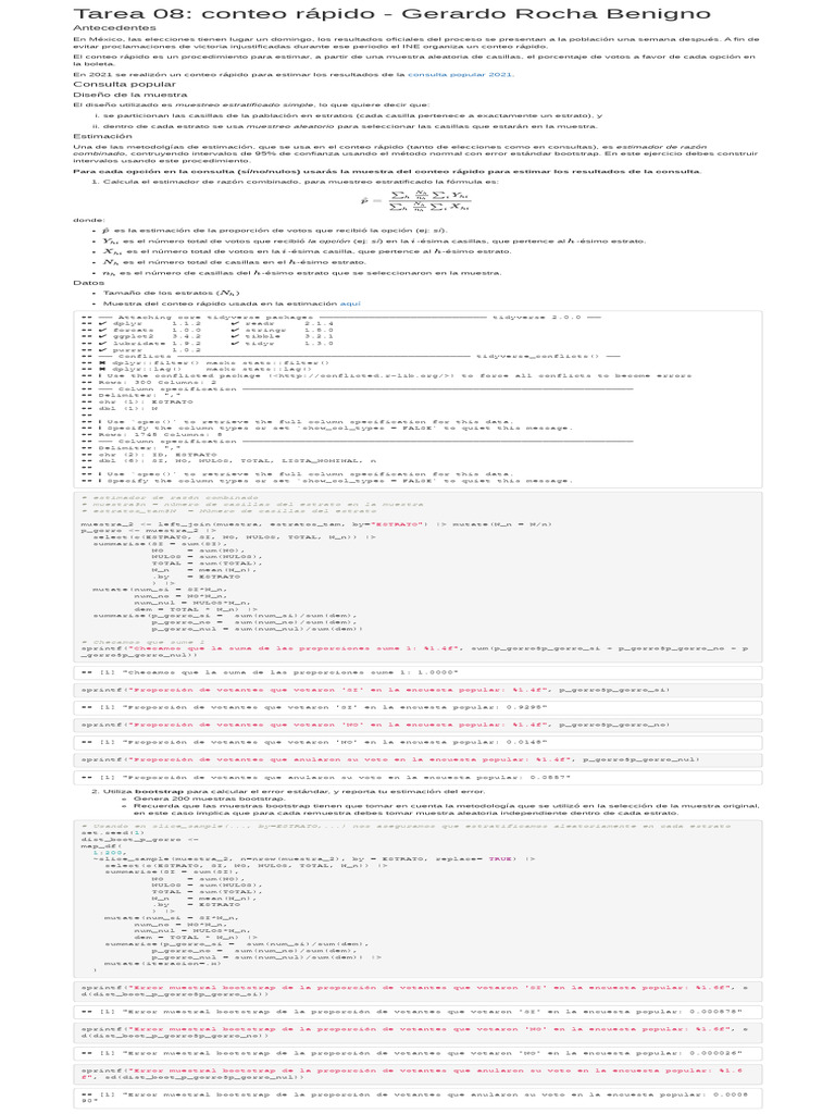Tarea 08 - Gerardo Rocha Benigno | PDF | Metodología de encuesta | Muestreo (Estadísticas)