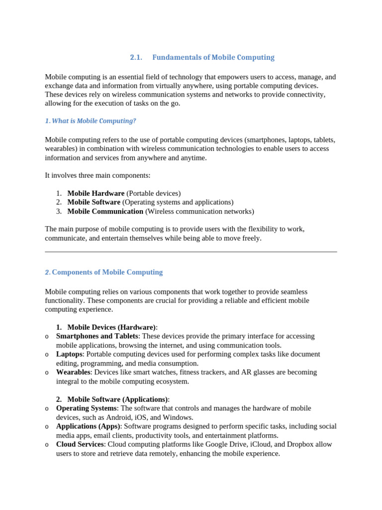Fundamentals of Mobile Computing | PDF | Mobile App | Mobile Computing