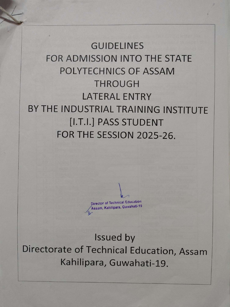 Guideline For Iti Lateral Entry 2025 Compressed | PDF