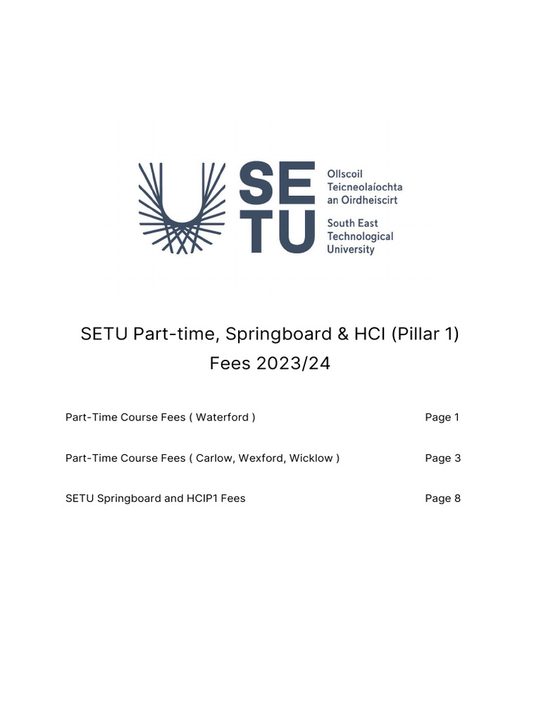 Setu PT SB Hci1 Fees 2023 24 | PDF | Diploma | Bachelor's Degree