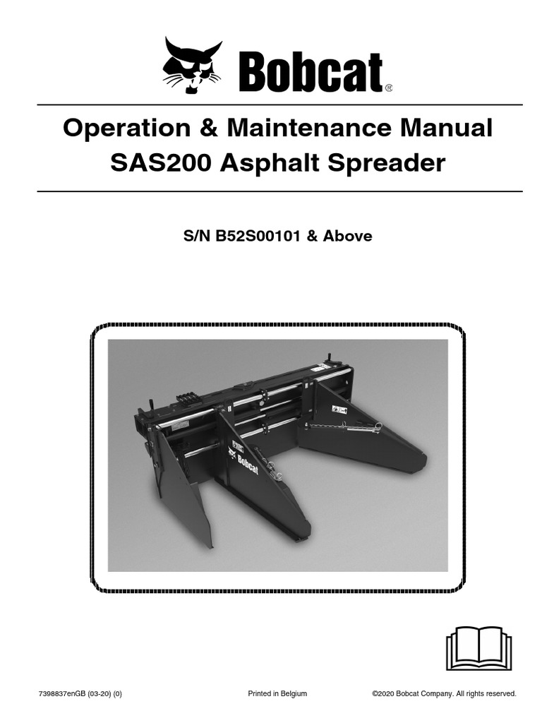 Bobcat SAS200 Asphalt Spreader Manual | PDF