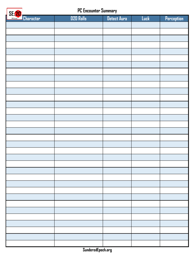Encounter Summary Sheet | PDF