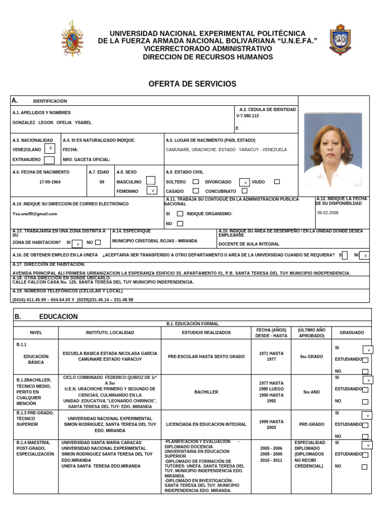 Oferta de Servicio Unfa Ofelia | PDF | Maestros