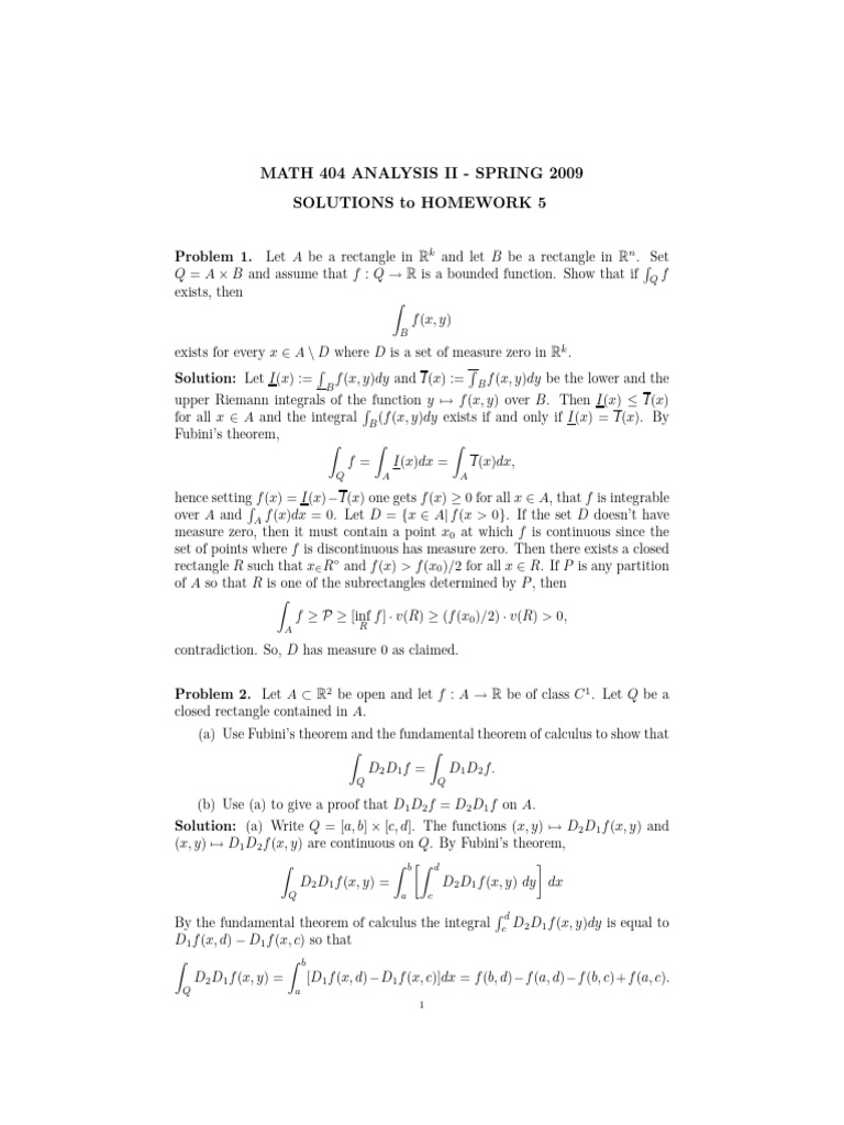 sol5 | PDF | Integral | Mathematical Relations