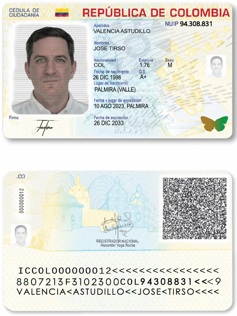 Documento de Identidad - Jose Tirso Valencia | PDF