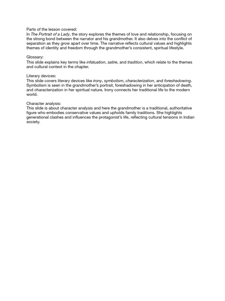 Parts of the lesson covered | PDF