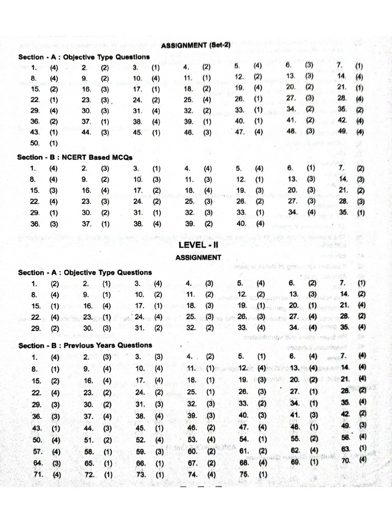 PGD (NEET 2025 - Answer Key) | PDF