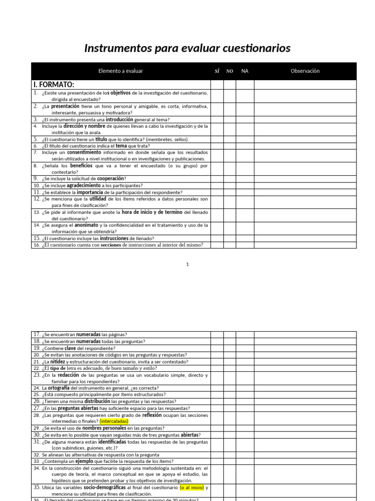 Guía para Cuest, Dic 08 | PDF | Cuestionario