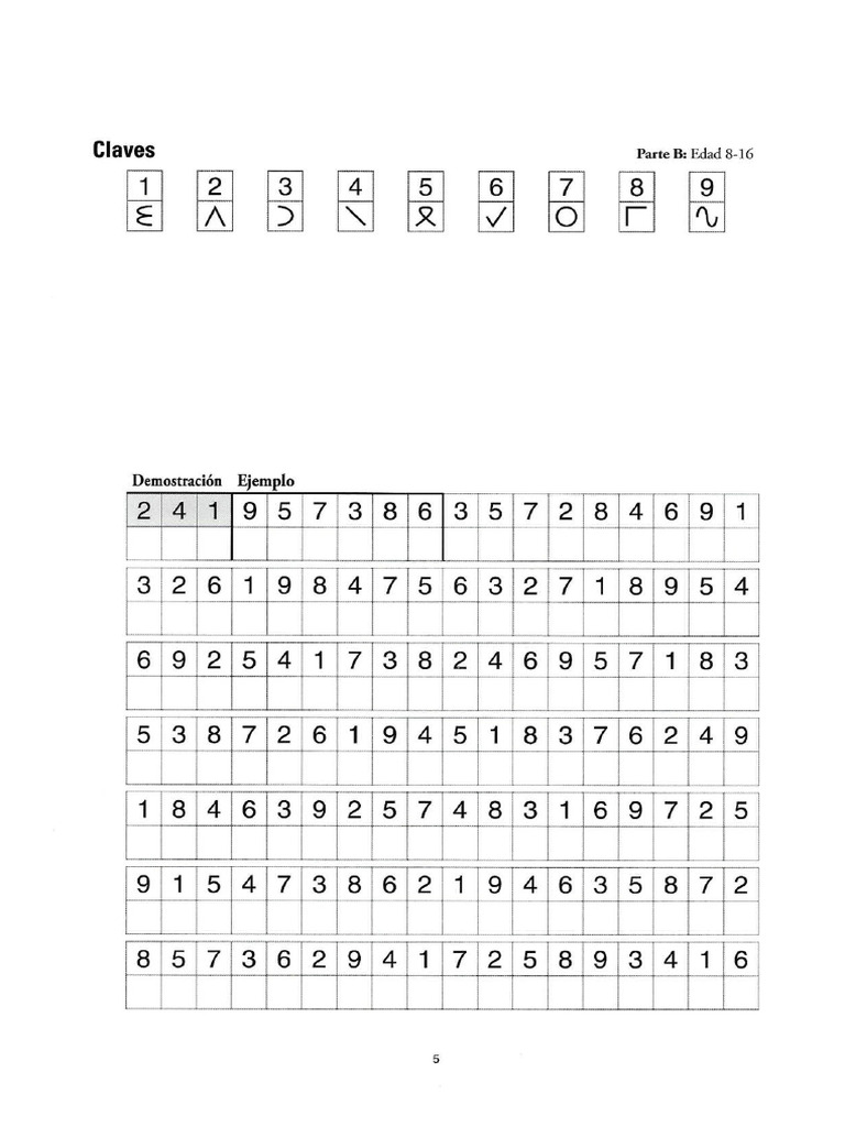 Cuadernillo de Respuesta Wisc-V Claves y BS 8-16 Años | PDF