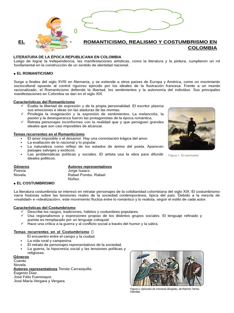 Guía Didáctica - Romanticismo, Costumbrismo y Realismo | PDF | Realismo ...