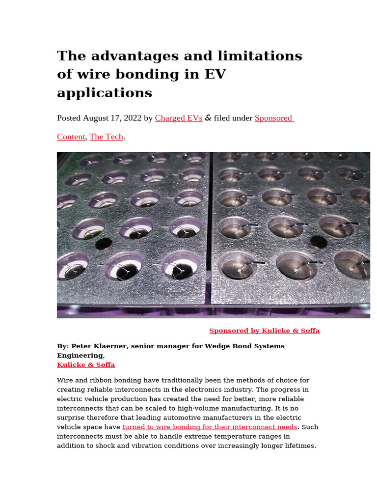 The Advantages and Limitations of Wire Bonding in | PDF | Electrical ...