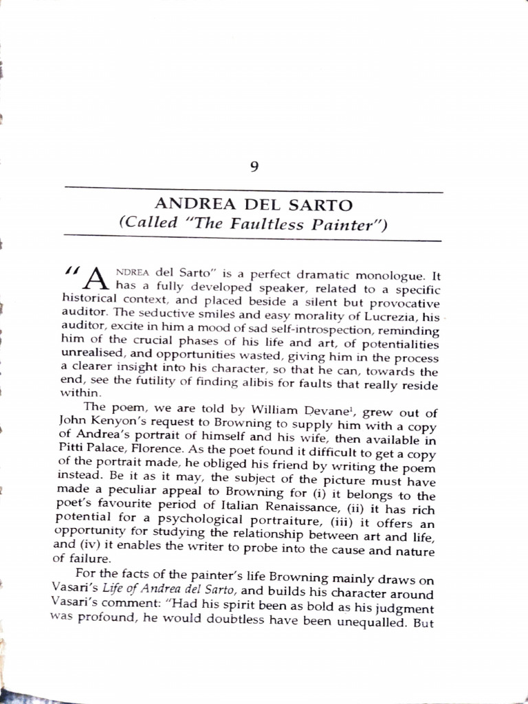 Andrea Del Sarto - Robert Browning | PDF