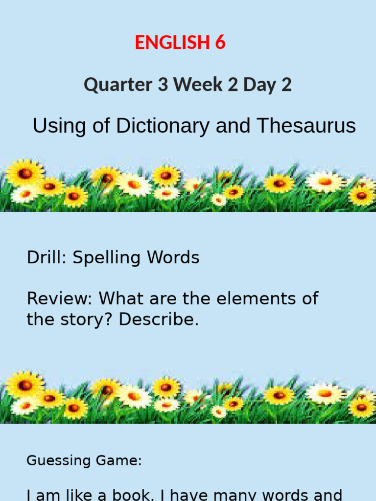 Dictionary and Thesaurus Usage Guide | PDF | Dictionary
