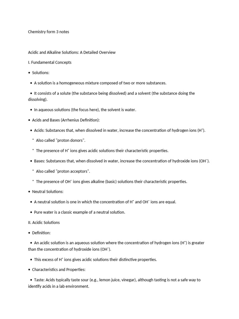 F3 CHEMISTRY NOTES-WPS Office | PDF | Acid | Oxide