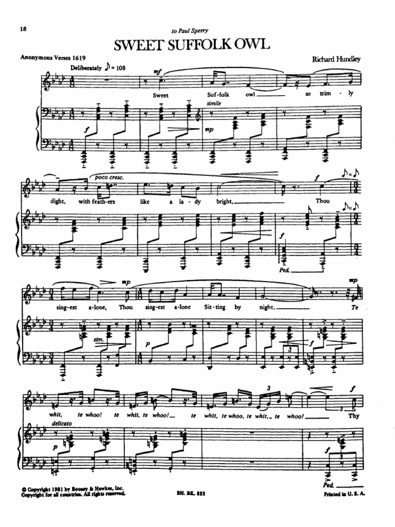 Sweet Suffolk Owl | PDF